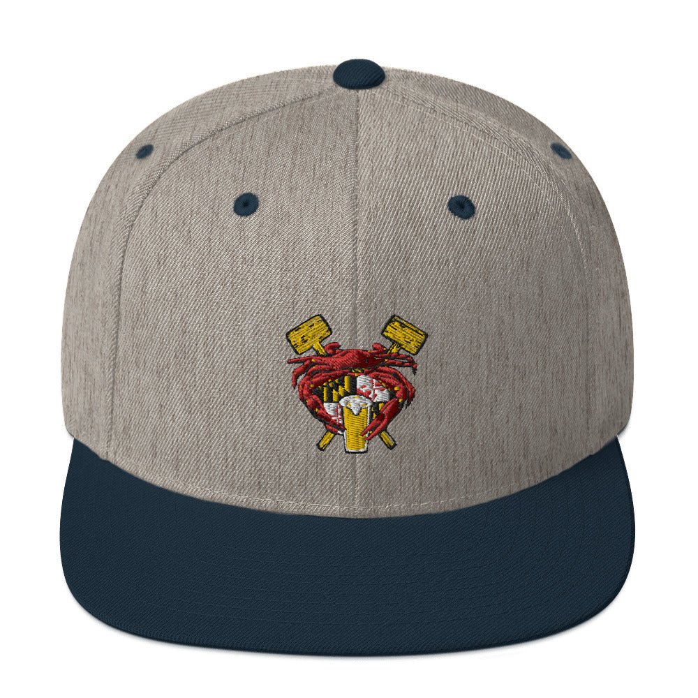 Maryland Crab Feast Crest, Embroidered Snapback Hat