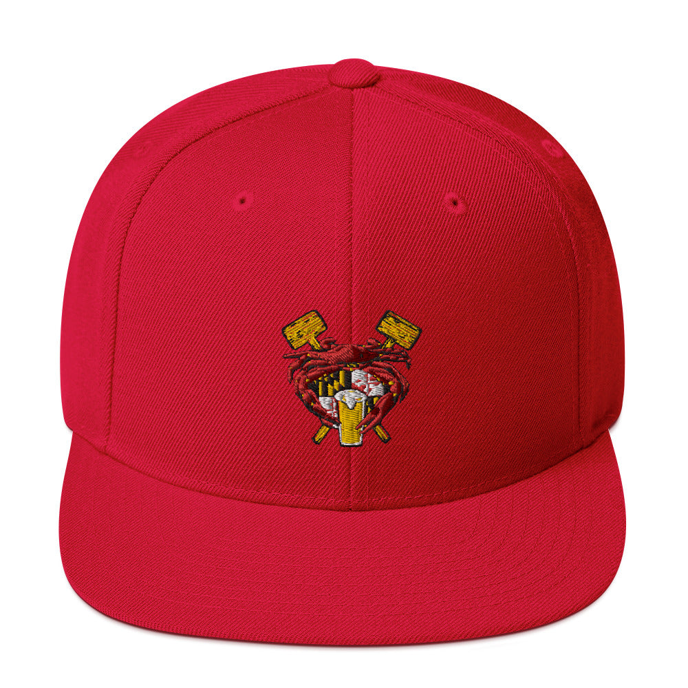 Maryland Crab Feast Crest, Embroidered Snapback Hat