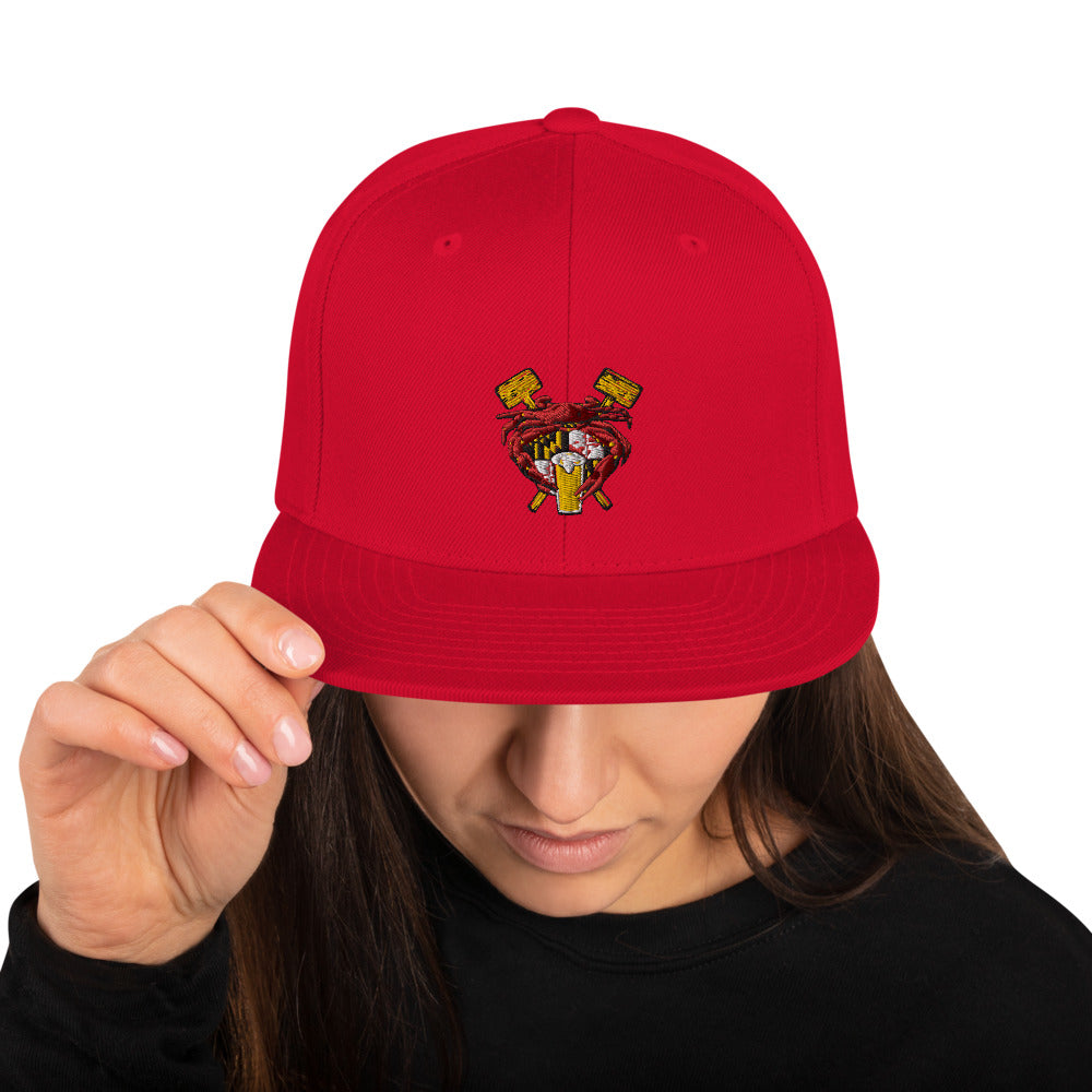 Maryland Crab Feast Crest, Embroidered Snapback Hat
